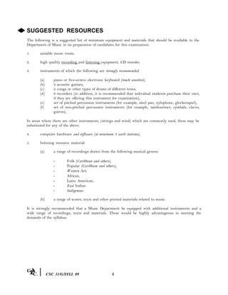 Csec music syllabus | PDF