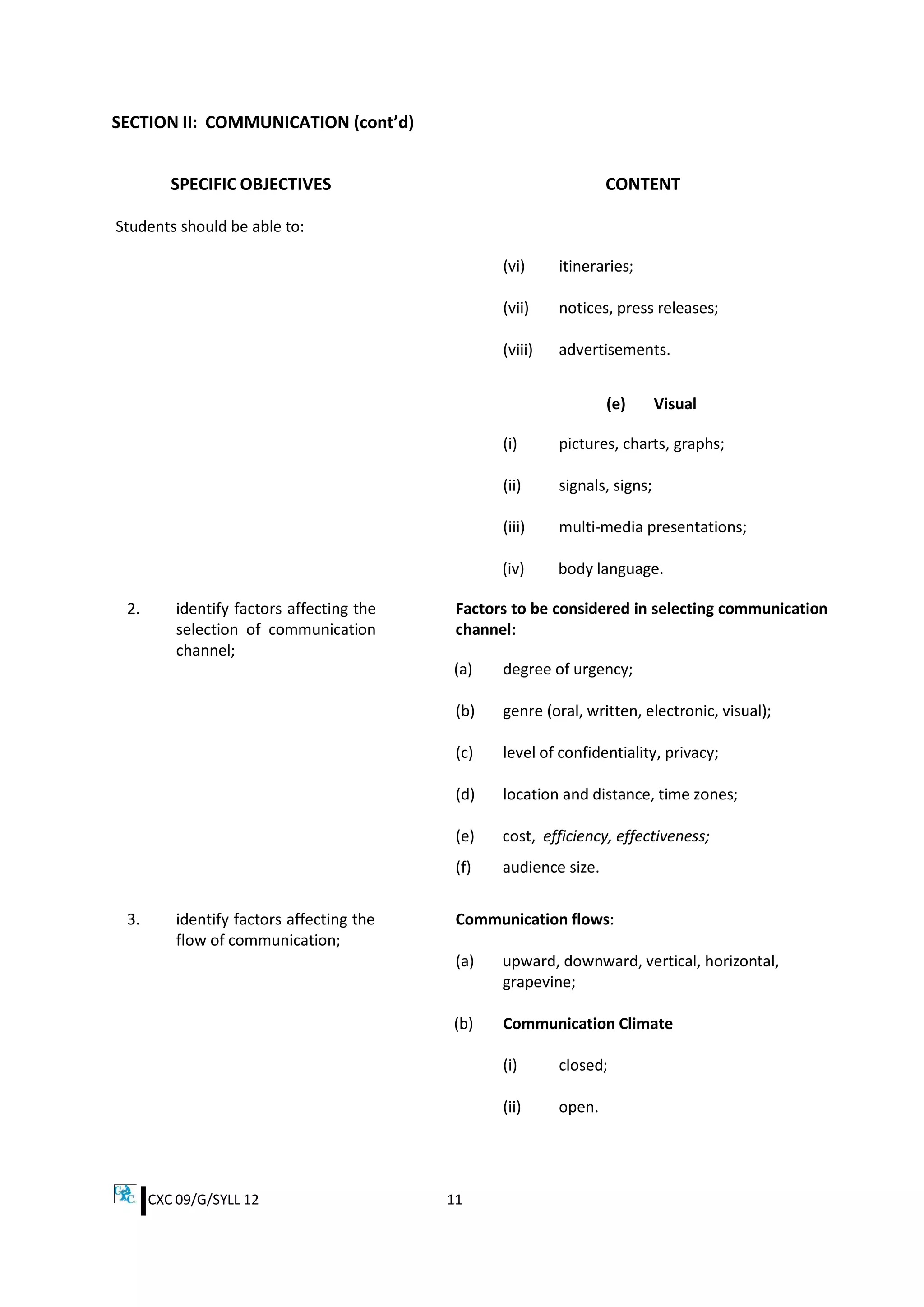 Csec office administration syllabus | PDF