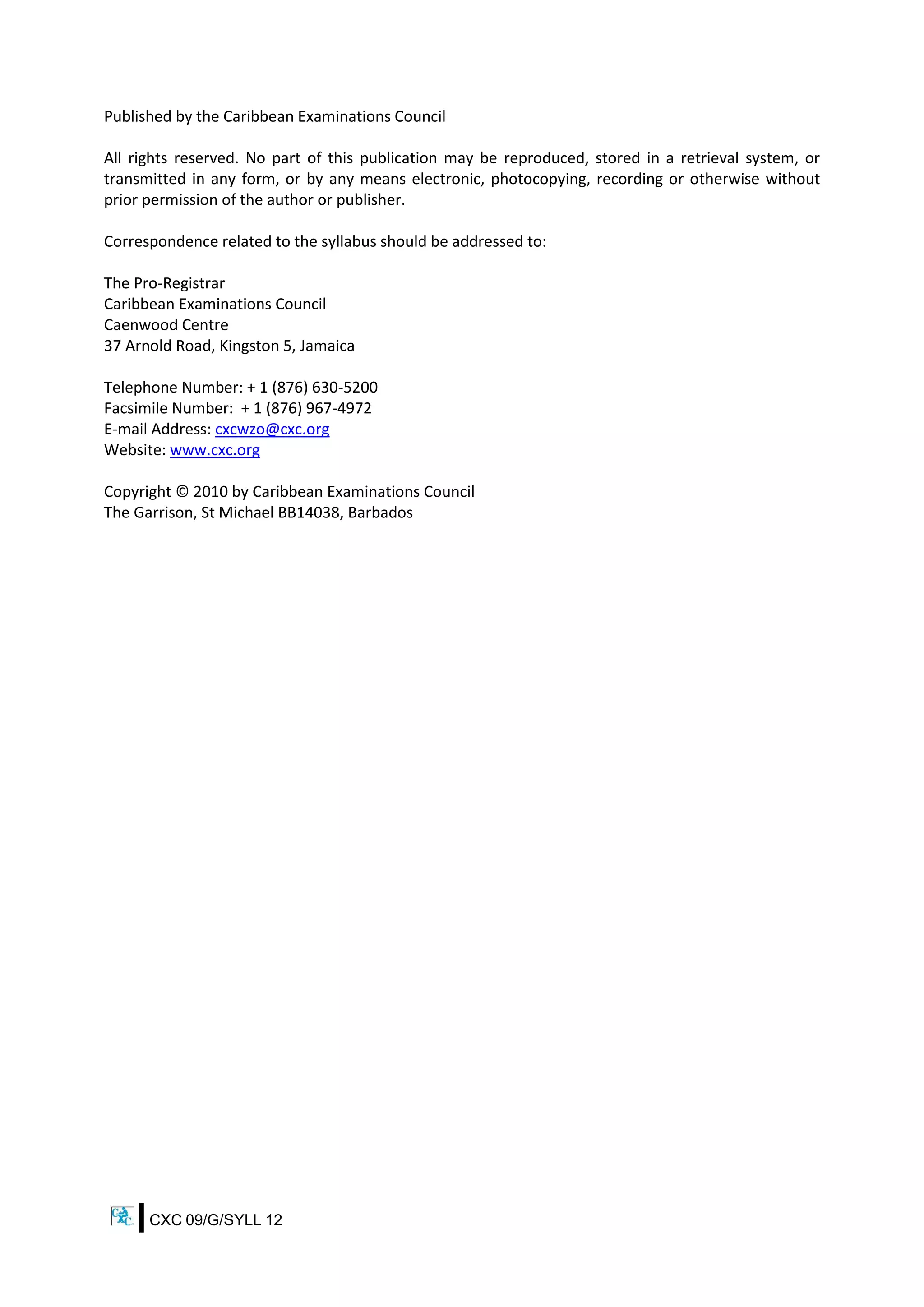 Csec office administration syllabus | PDF