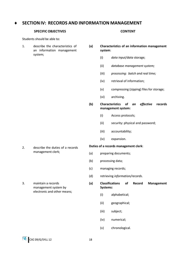 Csec office administration syllabus | PDF | Business Administration ...