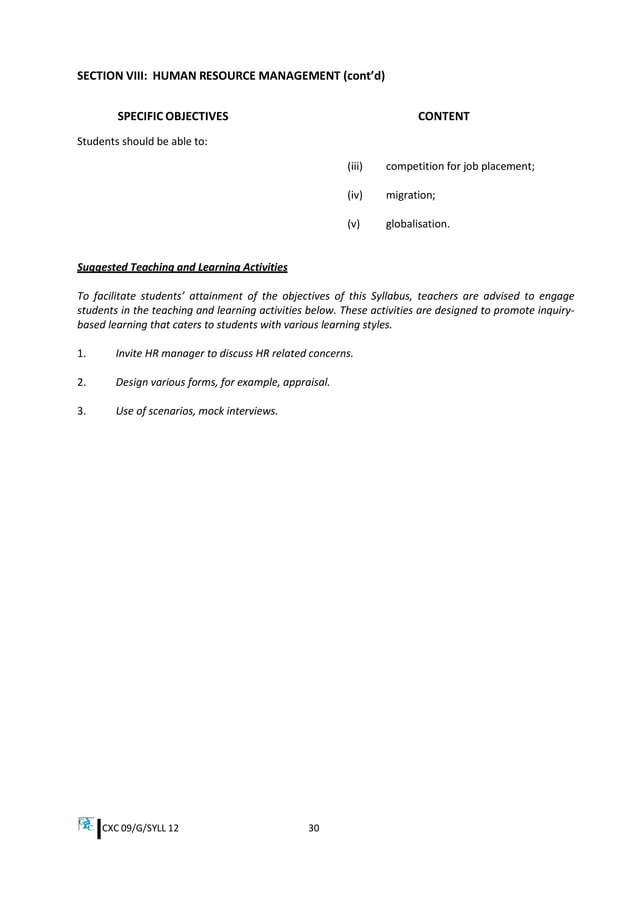 Csec office administration syllabus | PDF | Business Administration ...