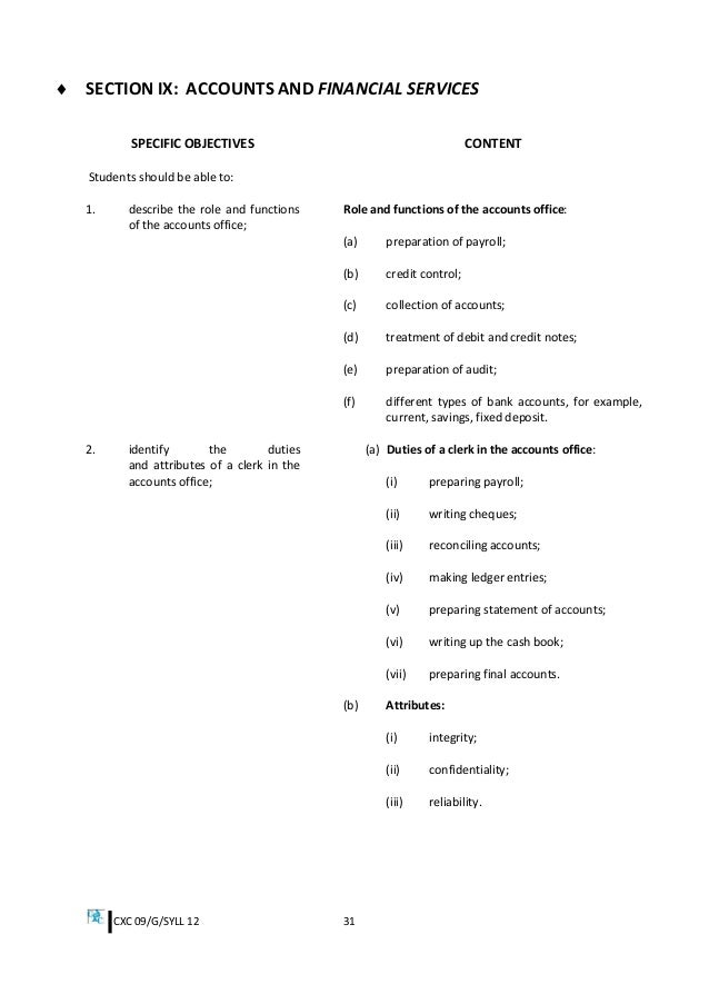 Csec office administration syllabus