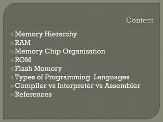 Computer memory, Types of programming languages | PDF