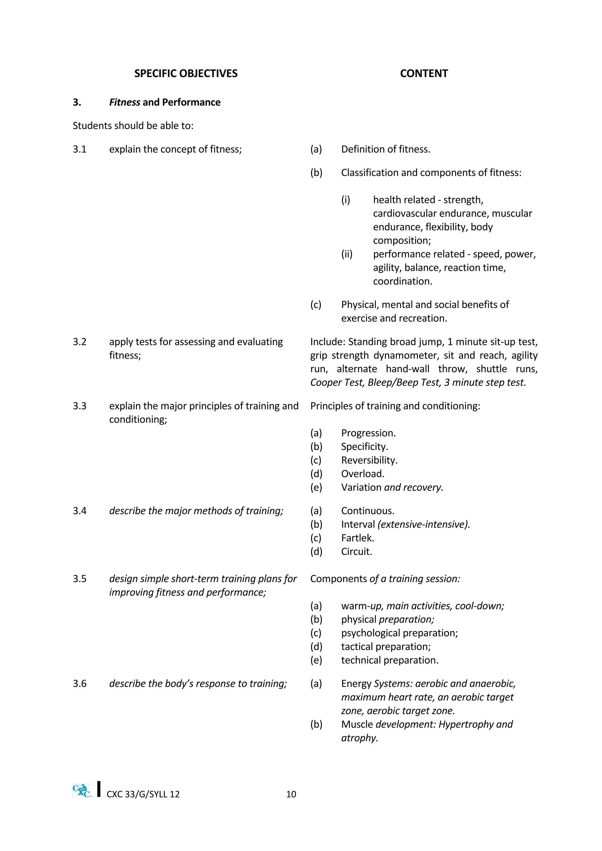 Csec physical education and sport syllabus | PDF