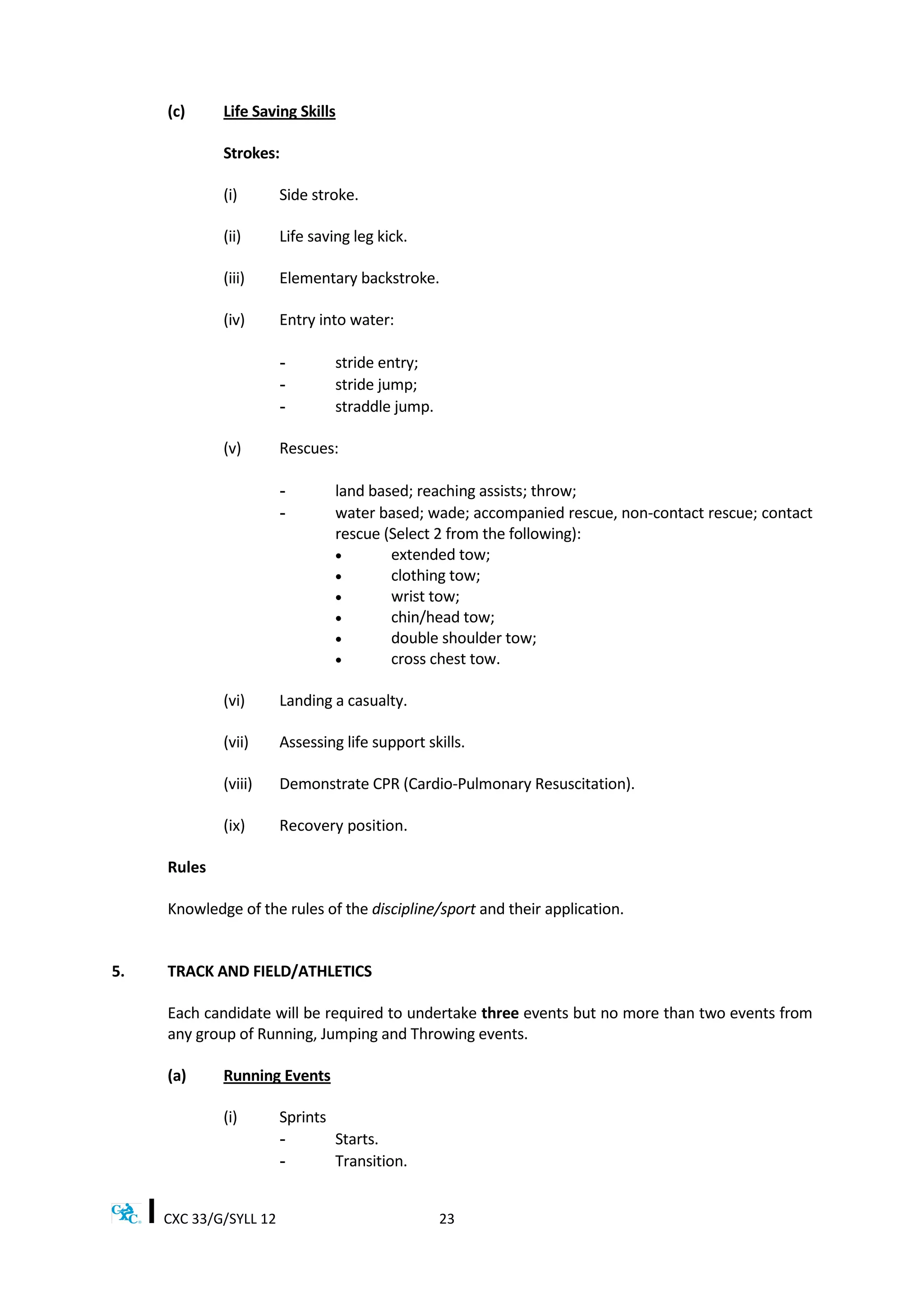 Csec physical education and sport syllabus | PDF