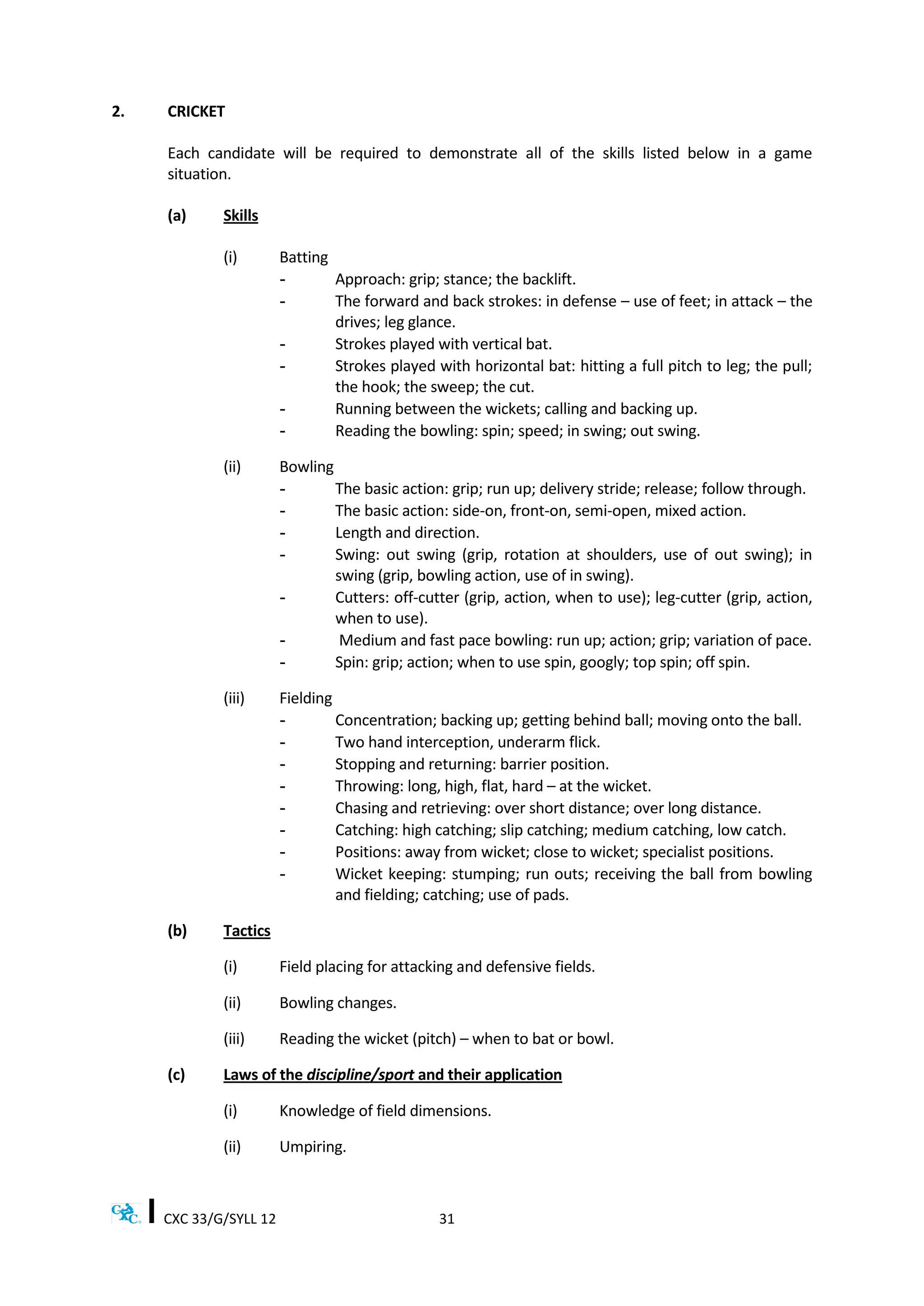 Csec physical education and sport syllabus | PDF