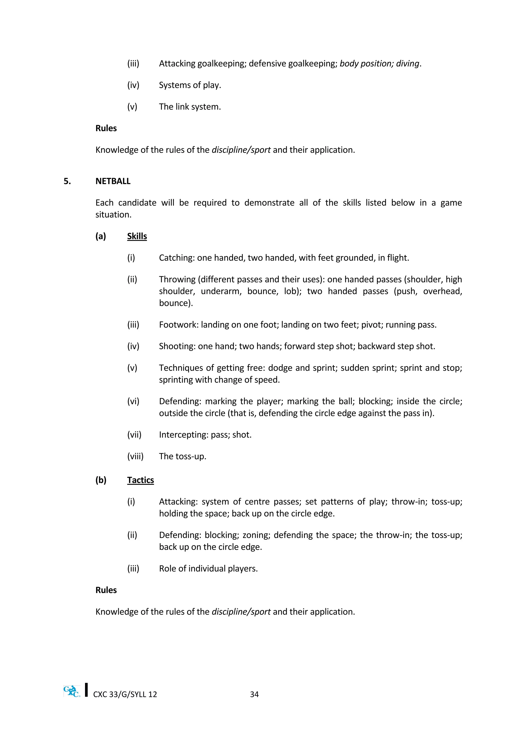 Csec physical education and sport syllabus | PDF