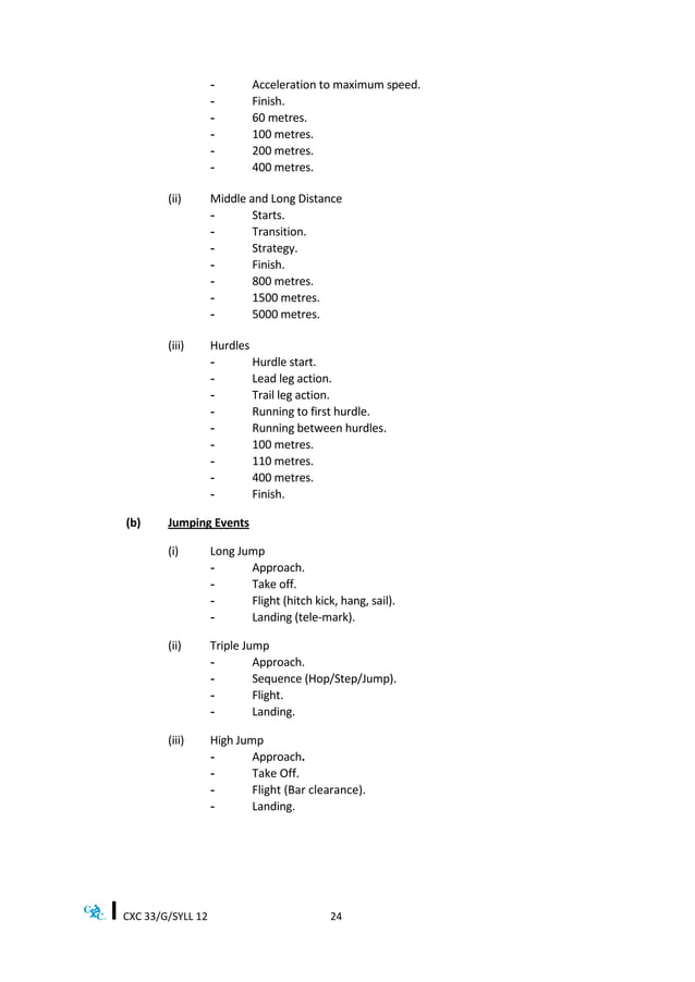 Csec physical education and sport syllabus | PDF