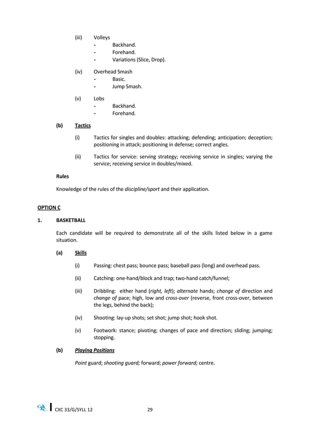 Csec physical education and sport syllabus | PDF