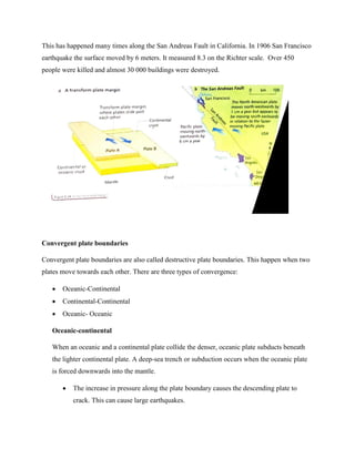 CSEC Geography- Internal Forces - Plate Tectonics and Earthquakes | PDF
