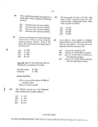 CSEC Principles of Accounts. Past paper Paper One2025 | PDF