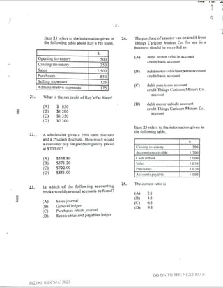 CSEC Principles of Accounts. Past paper Paper One2025 | PDF