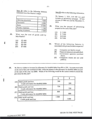CSEC Principles of Accounts. Past paper Paper One2025 | PDF