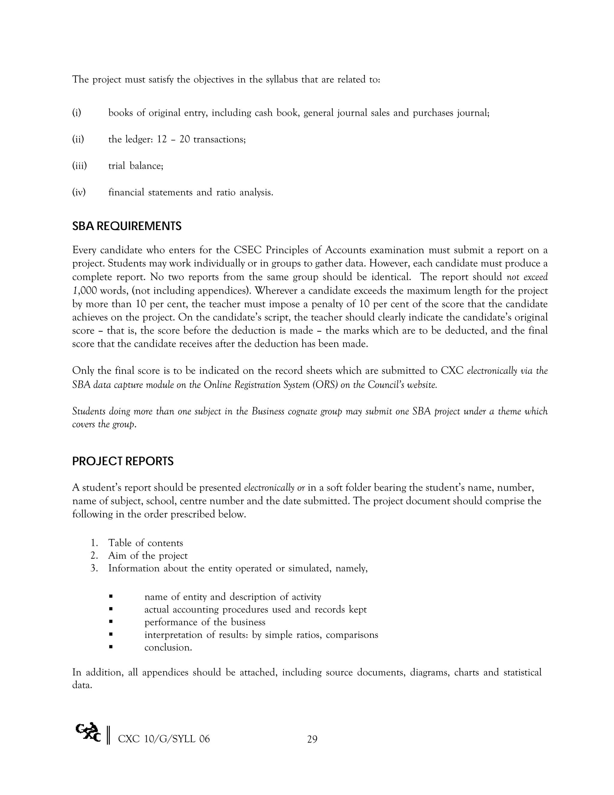 Csec principles of accounts syllabus | PDF