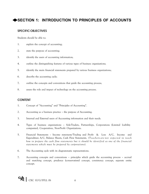 Csec principles of accounts syllabus | PDF | Business Accounting ...