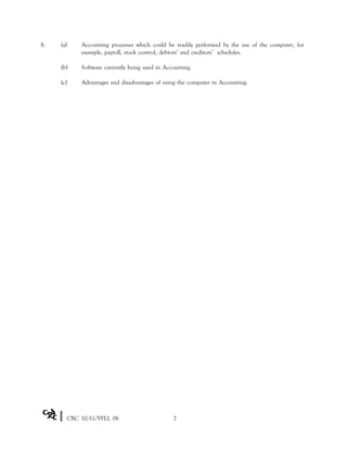 Csec principles of accounts syllabus | PDF