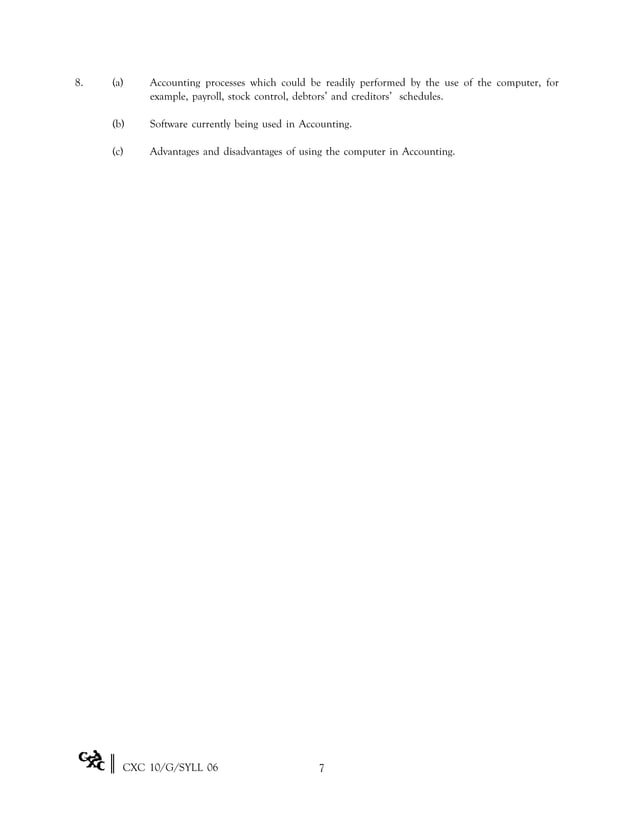 Csec principles of accounts syllabus | PDF | Business Accounting ...