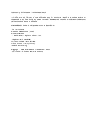 Csec principles of accounts syllabus | PDF