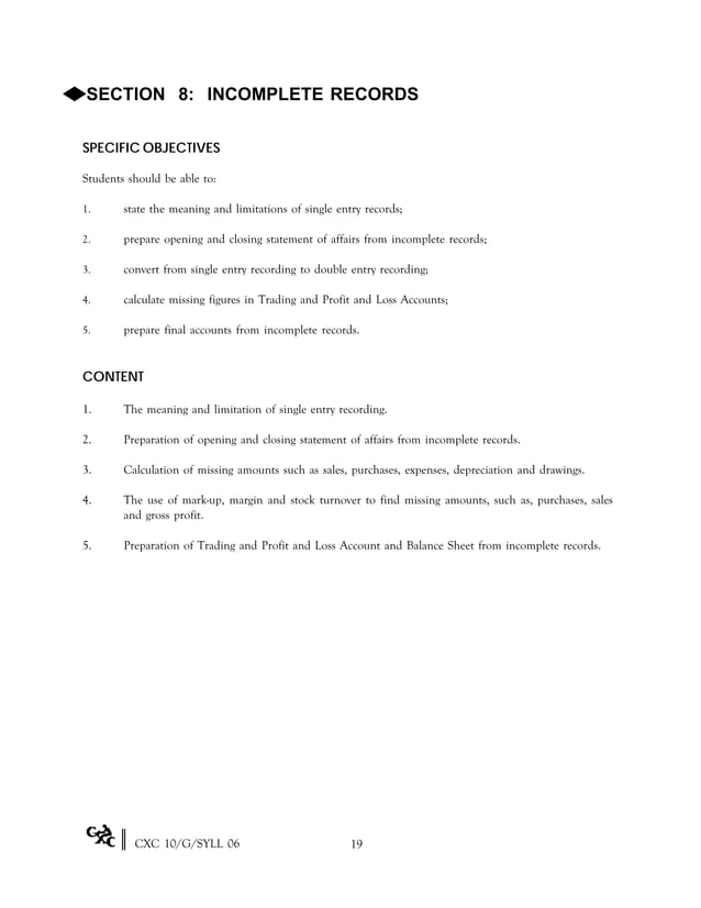 Csec principles of accounts syllabus | PDF | Business Accounting ...