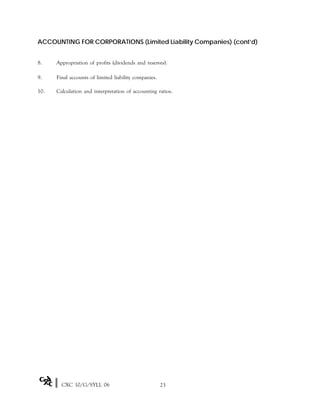 Csec principles of accounts syllabus | PDF