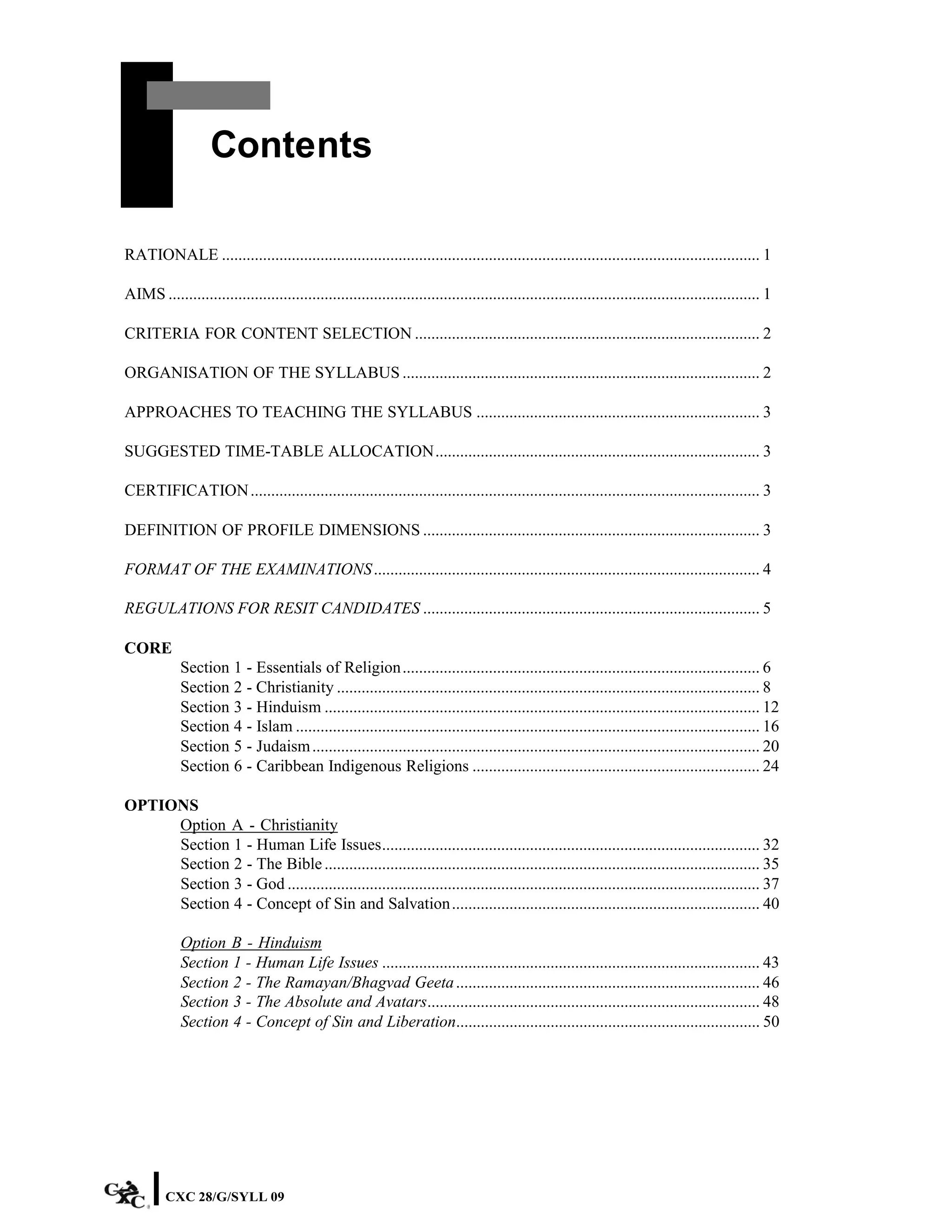 Csec religious education syllabus | PDF