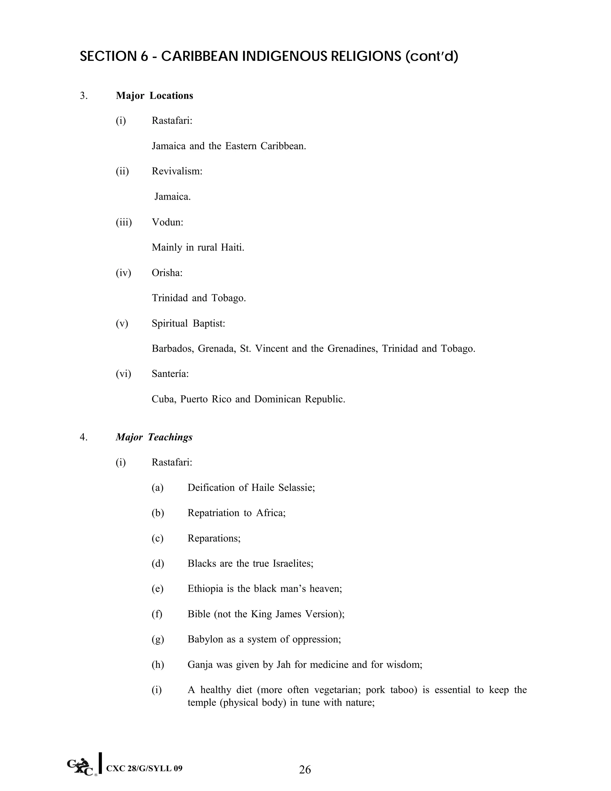 Csec religious education syllabus | PDF