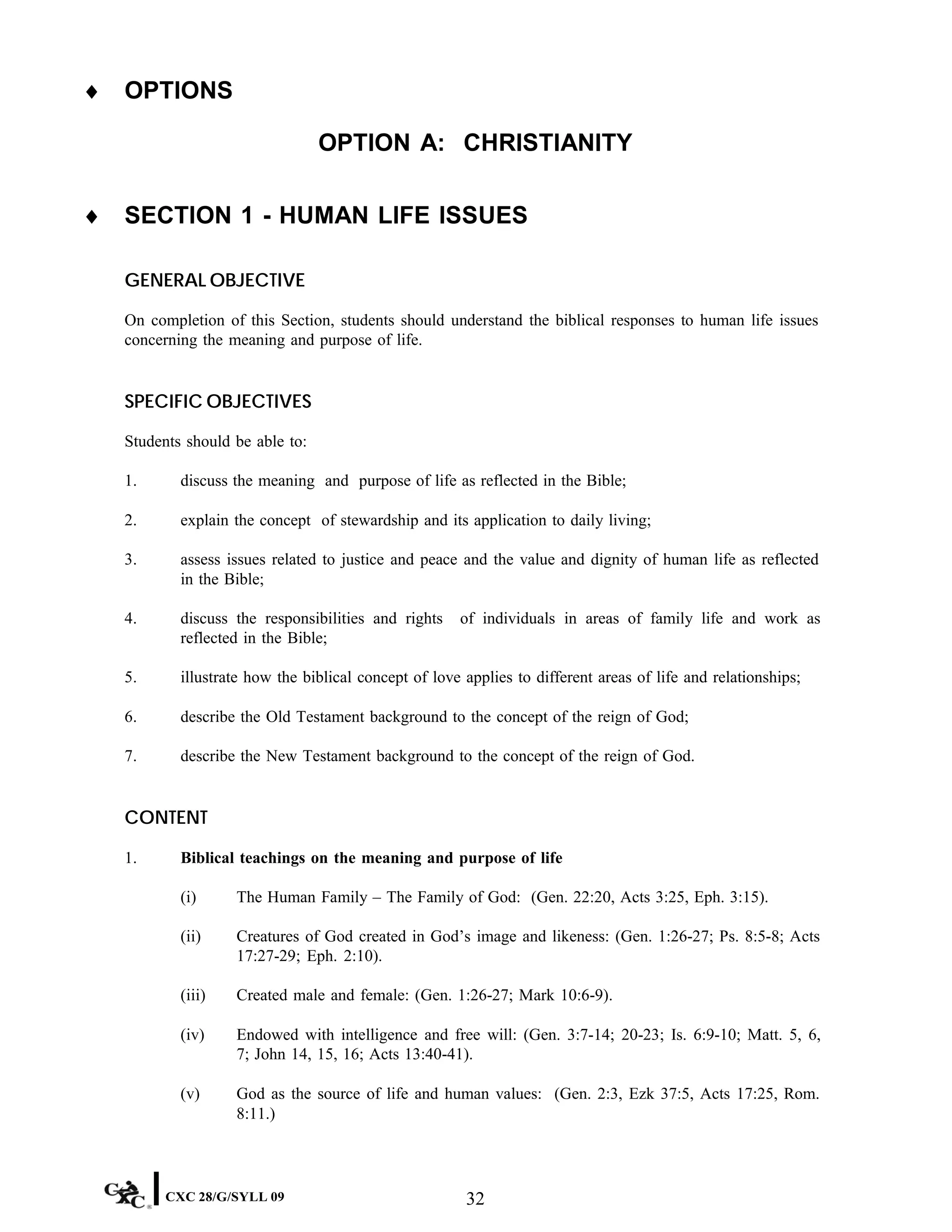 Csec religious education syllabus | PDF