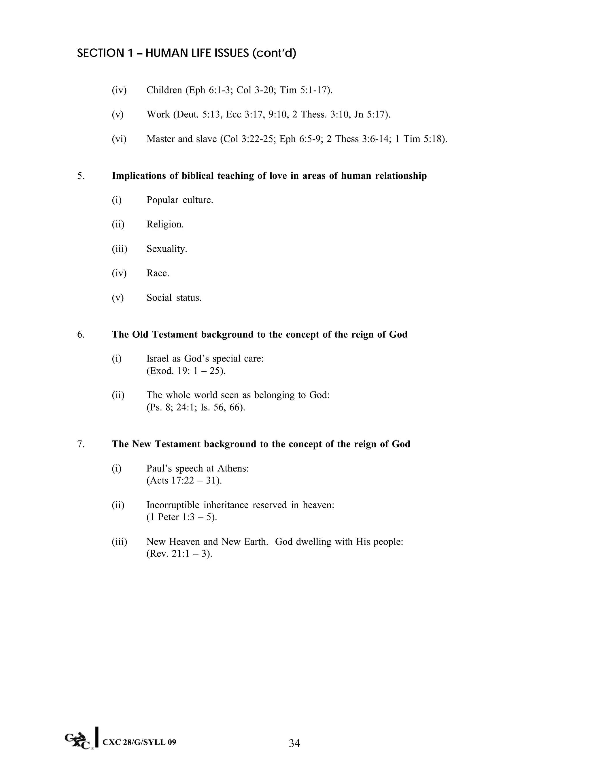 Csec religious education syllabus | PDF | Educational Assessment ...