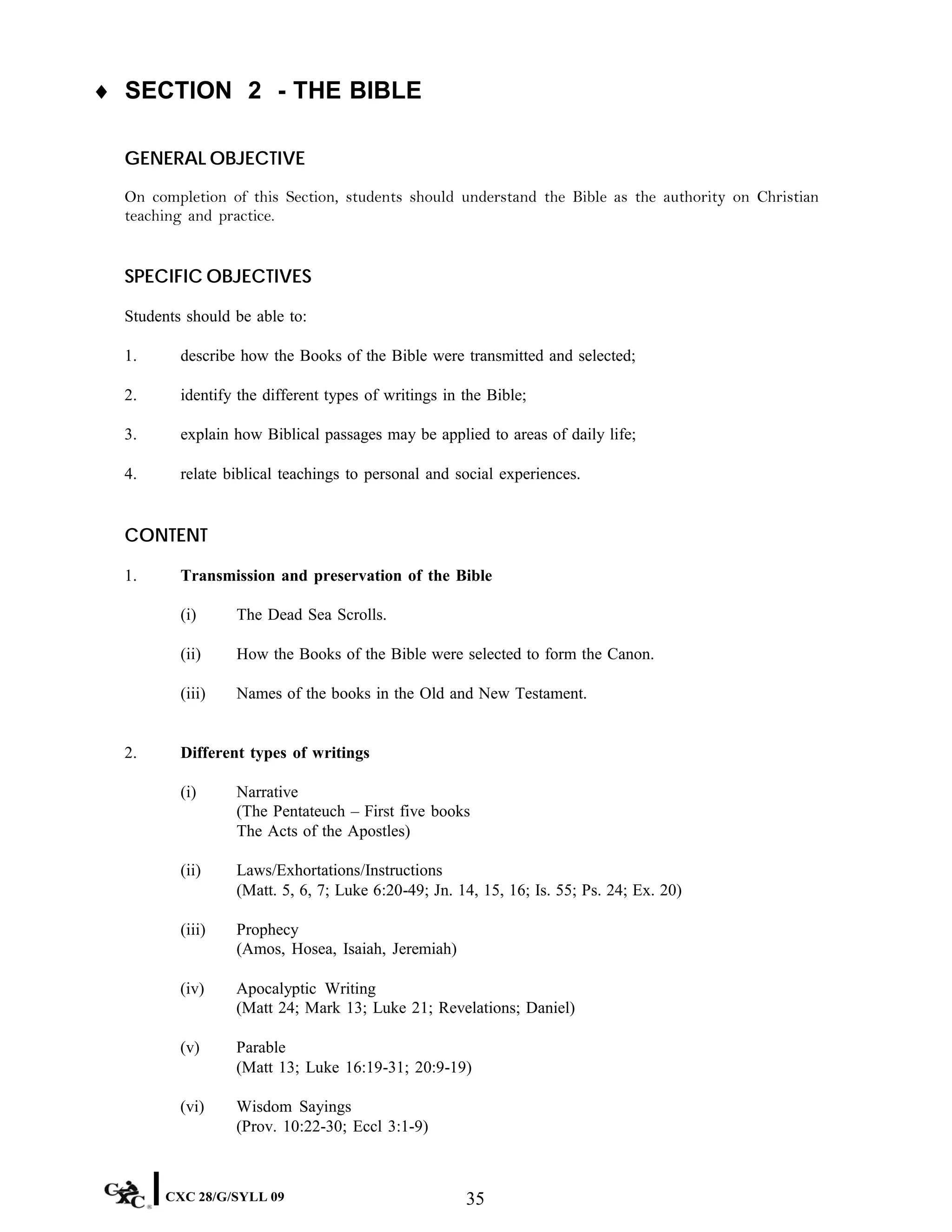 Csec religious education syllabus | PDF | Educational Assessment ...