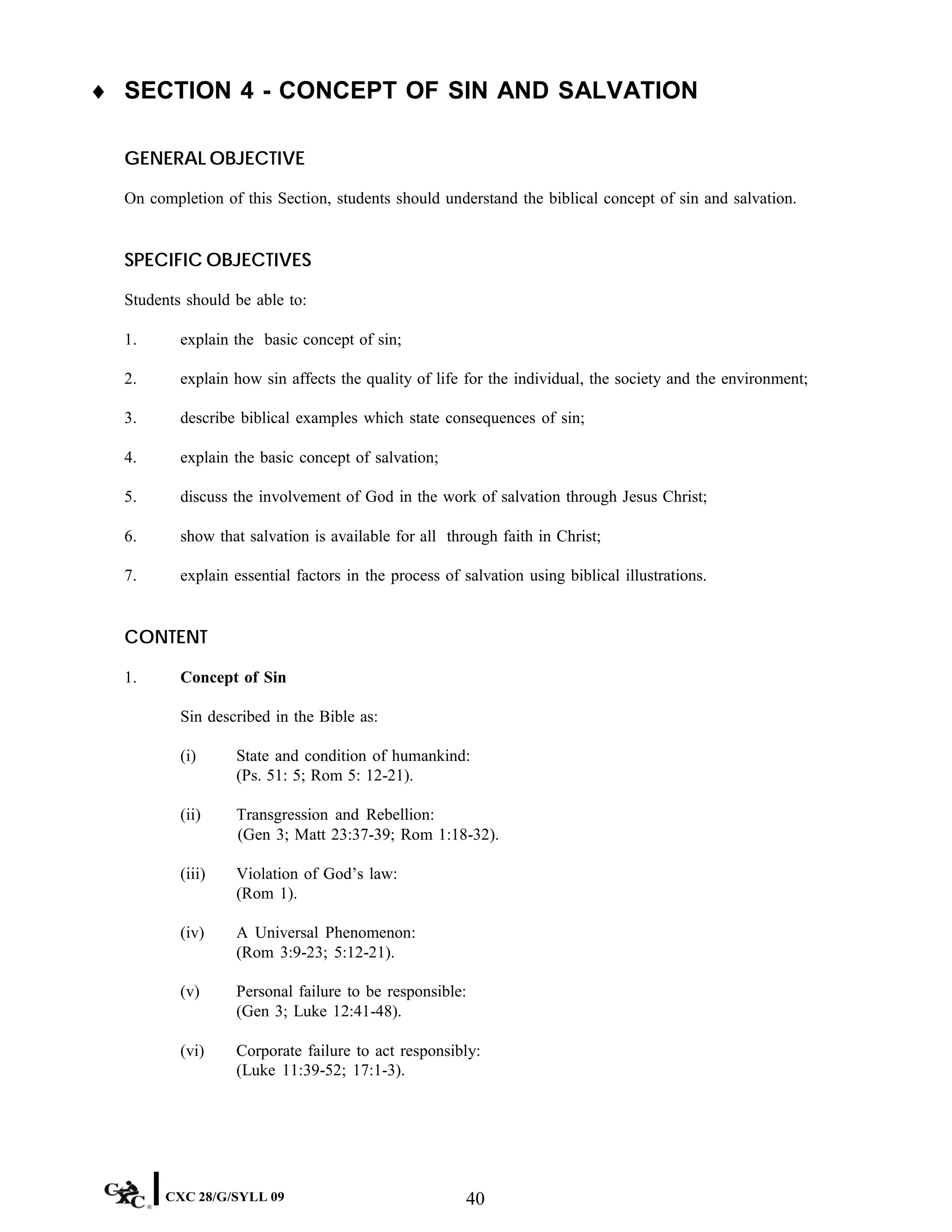 Csec religious education syllabus | PDF