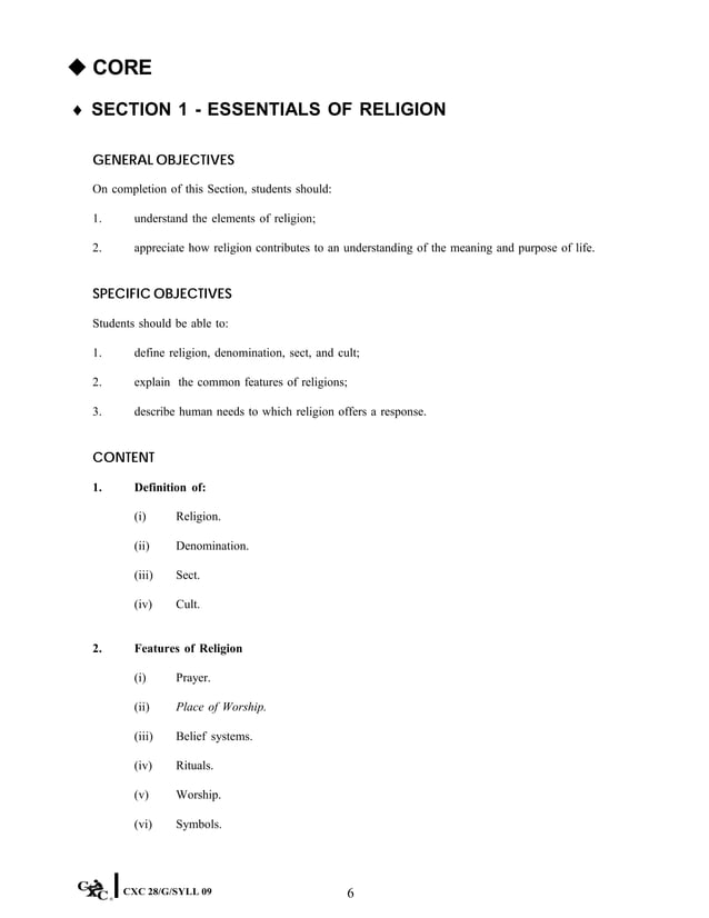 Csec religious education syllabus | PDF | Educational Assessment ...