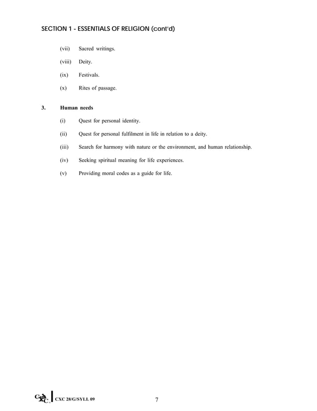 Csec religious education syllabus | PDF | Educational Assessment ...