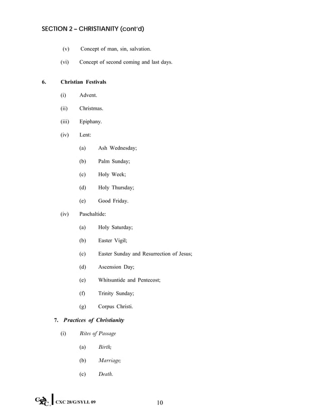 Csec religious education syllabus | PDF | Educational Assessment ...