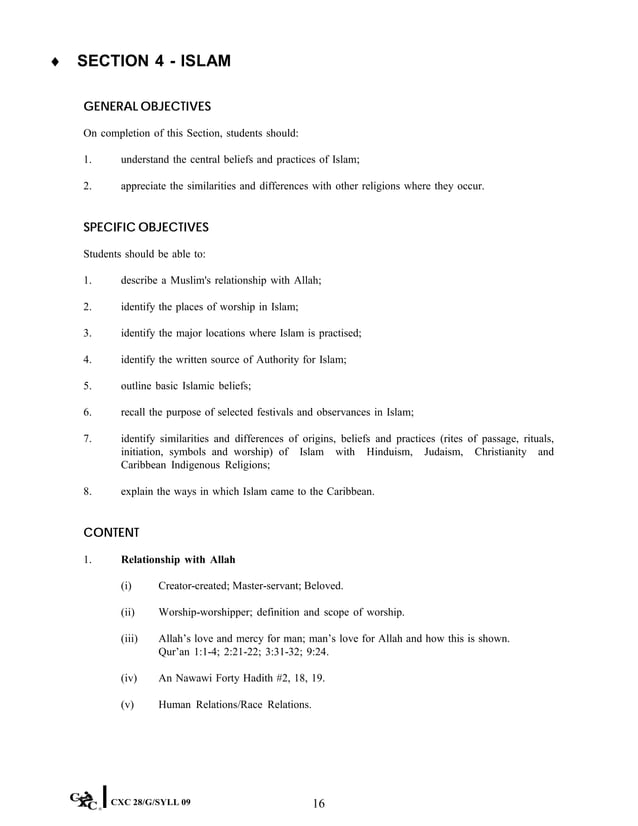 Csec religious education syllabus | PDF | Educational Assessment ...