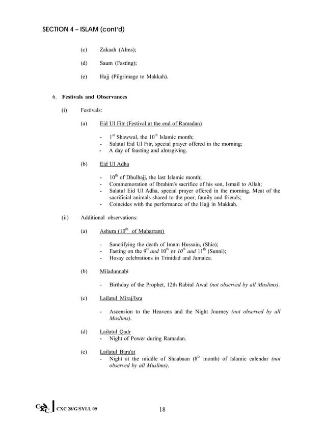 Csec religious education syllabus | PDF | Educational Assessment ...