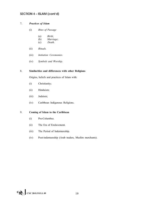 Csec religious education syllabus | PDF | Educational Assessment ...