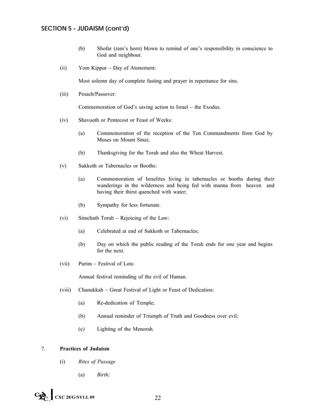 Csec religious education syllabus | PDF | Educational Assessment ...