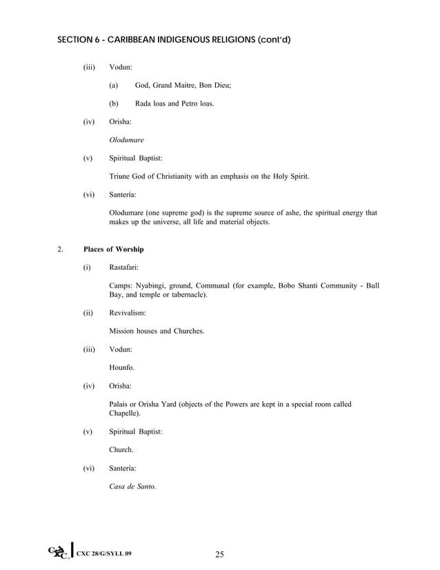 Csec religious education syllabus | PDF | Educational Assessment ...