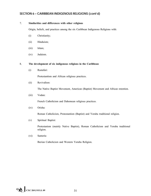 Csec religious education syllabus | PDF | Educational Assessment ...