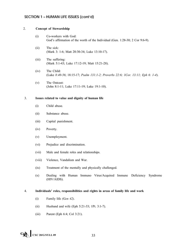 Csec religious education syllabus | PDF | Educational Assessment ...