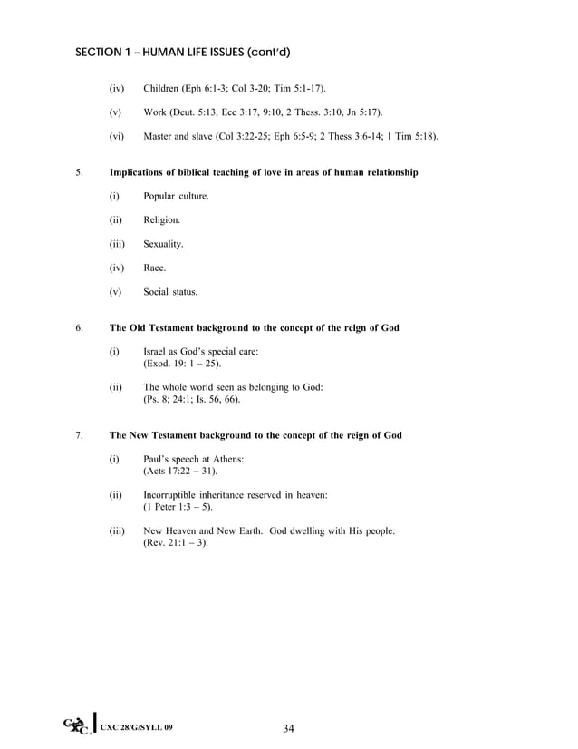 Csec religious education syllabus | PDF | Educational Assessment ...