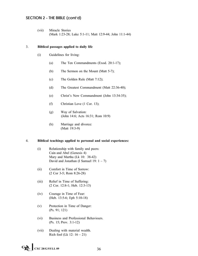 Csec religious education syllabus | PDF | Educational Assessment ...