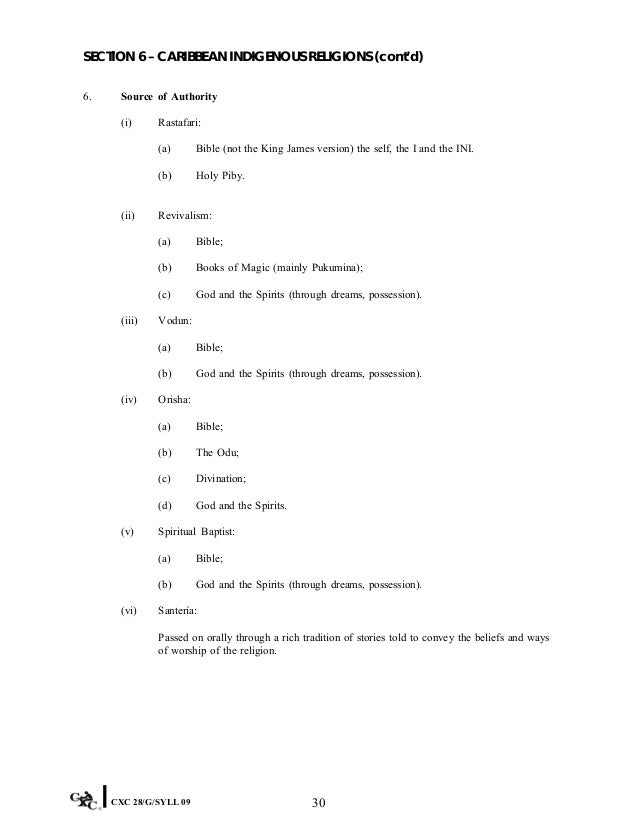 Csec religious education syllabus