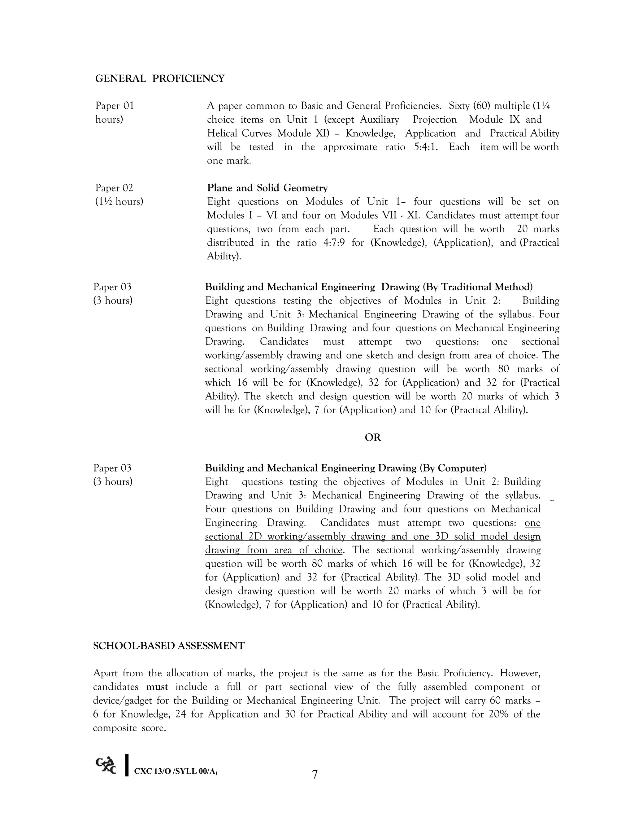 Csec technical drawing | PDF