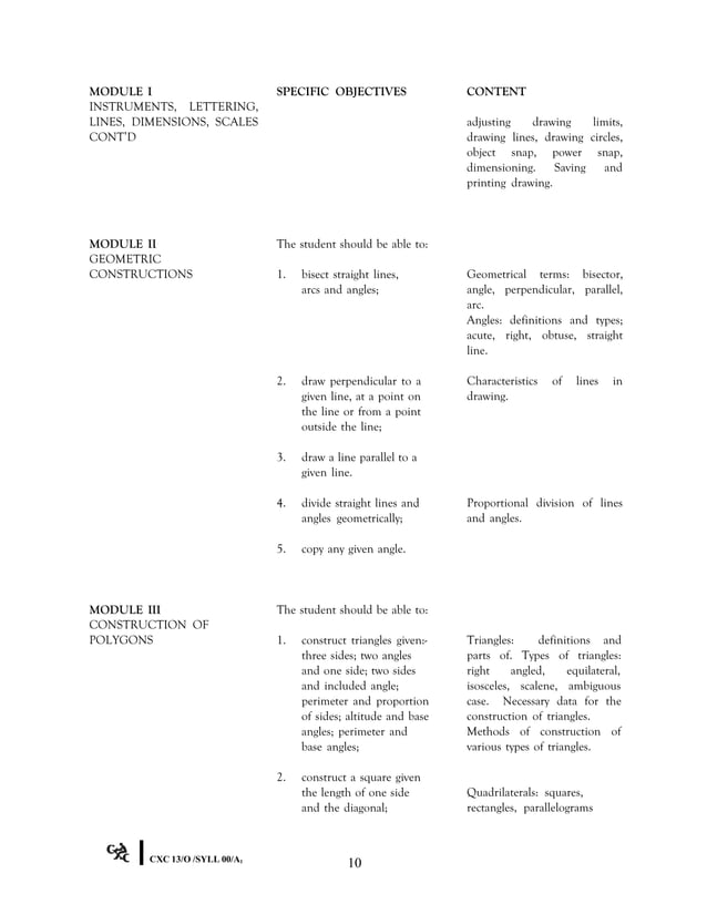 Csec technical drawing | PDF