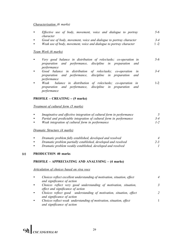 Csec theatre arts syllabus | PDF | Theater | Fine Art