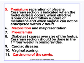 Cesarean Section - Procedure & Management - Dr Rohit Bhaskar | PPT