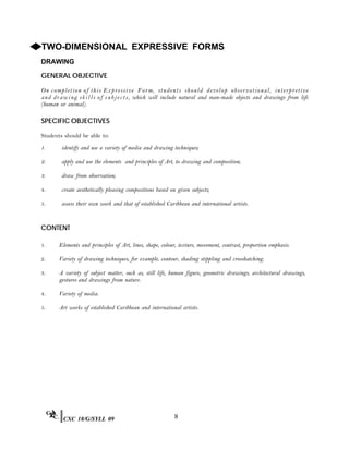 Csec visual arts syllabus | PDF