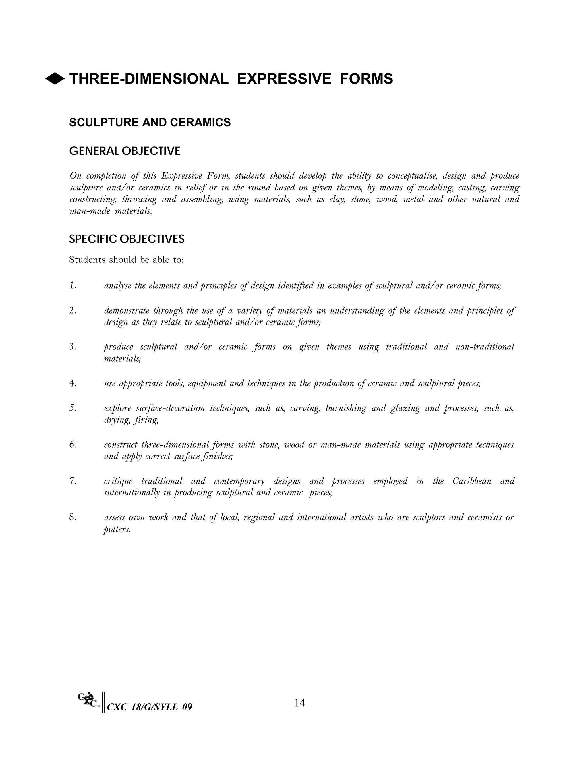 Csec visual arts syllabus | PDF