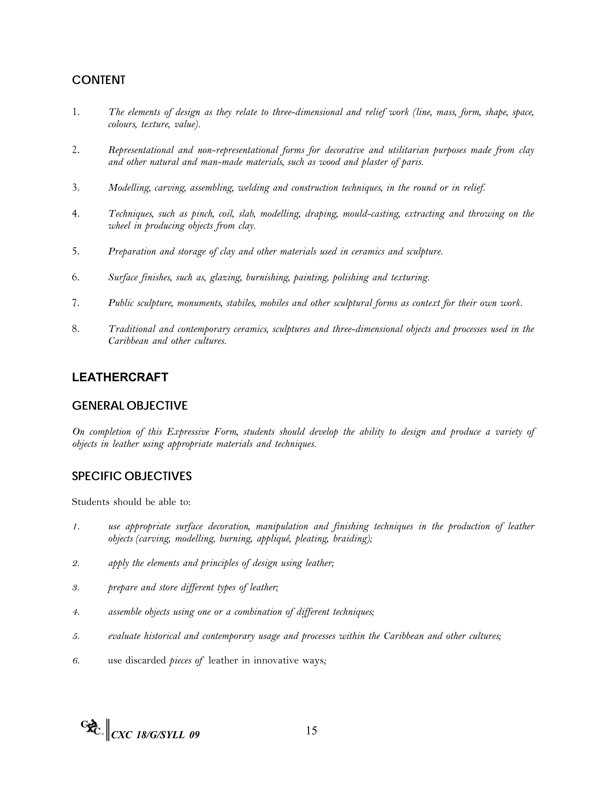 Csec visual arts syllabus | PDF